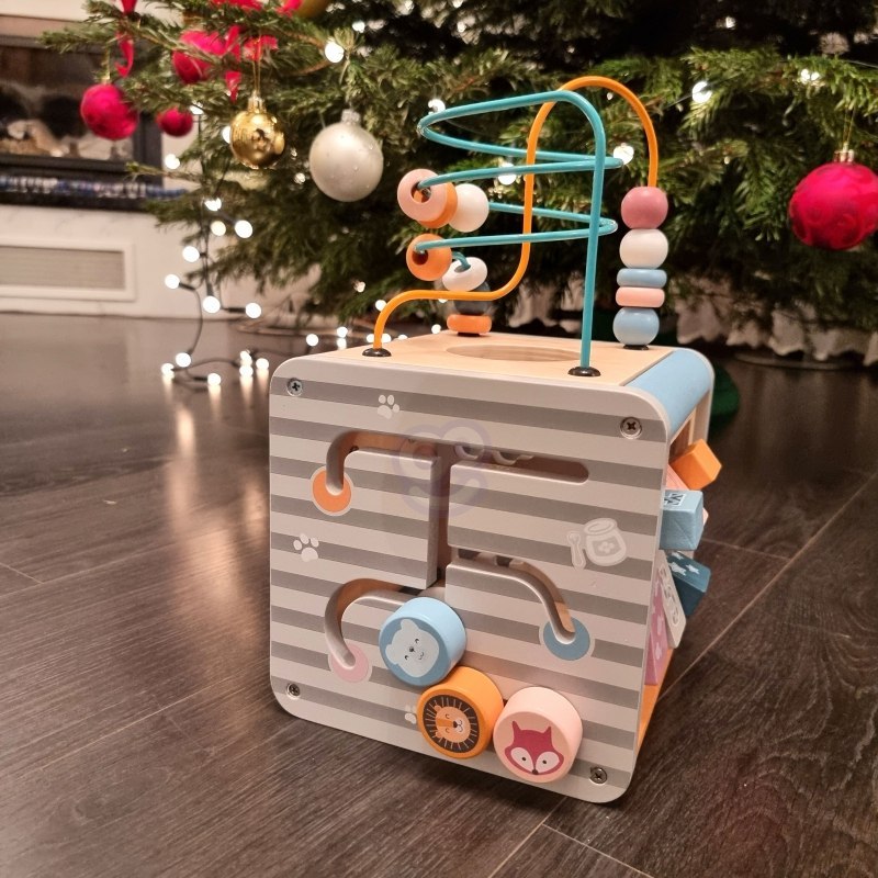 Activity Box Drewniane Edukacyjne Centrum Gier 5w1 kostka Viga Toys ...